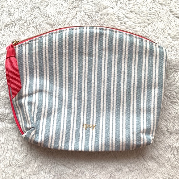 ipsy | Bags | 525 Ipsy Blue White Striped Makeup Pouch | Poshmark
